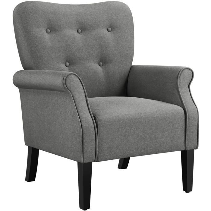 Yaheetech Fauteuil de Salon Chaise de Salon Moderne en Tissu Polyester ...