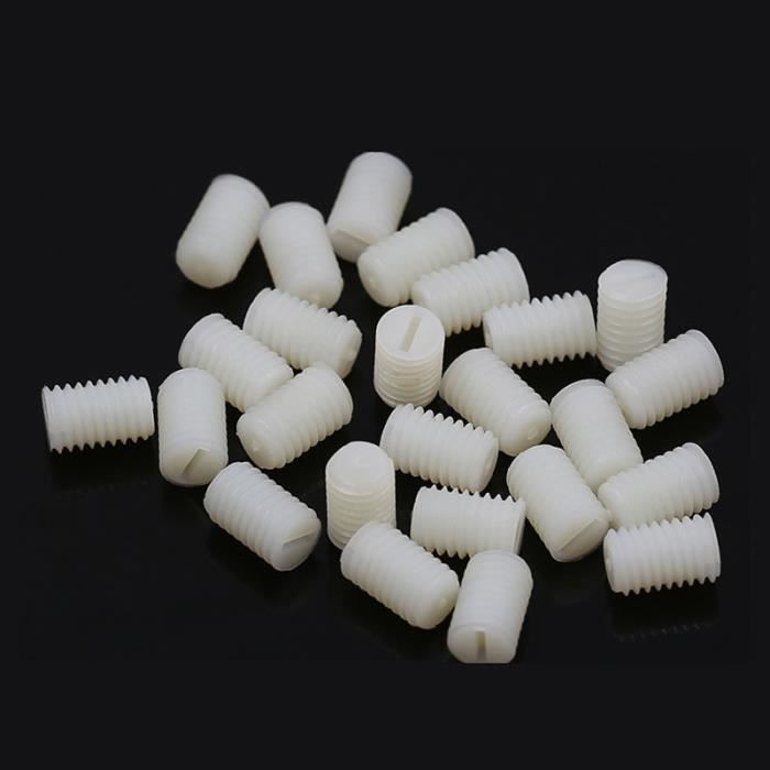M12 (5Pcs)-40mm -Vis à fente métrique en plastique, à bout plat, en ...