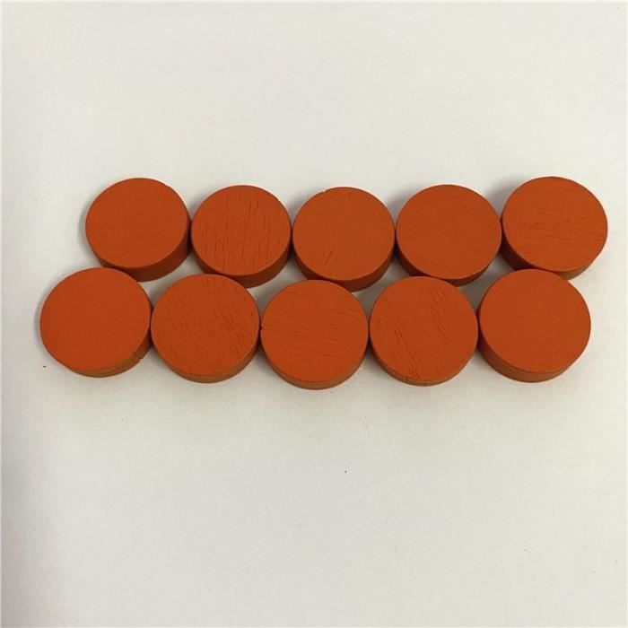 Orange -50 pièces de pions en bois colorés pour jeu de société ...
