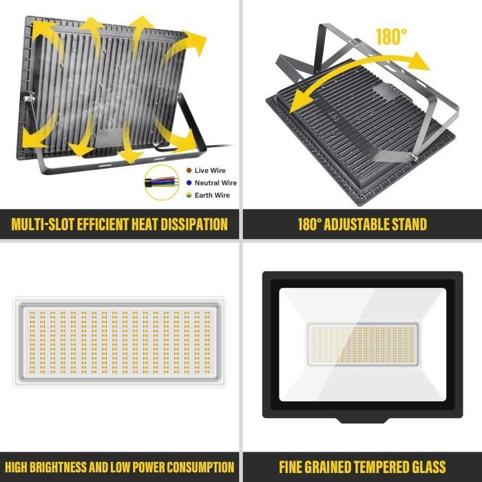 Projecteurs Led Extérieur W Lm Spot Led Extérieur K Blanc Chaud Ip Etanche
