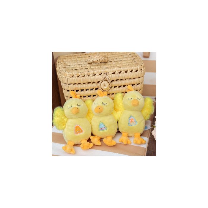 Peluche - Peluche Poussin jaune avec cloche rose clair - Piou Piou ...