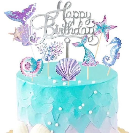 Décoration Gâteau Sirene, Deco Gateau Sirene Anniversaire Fille, Cake ...