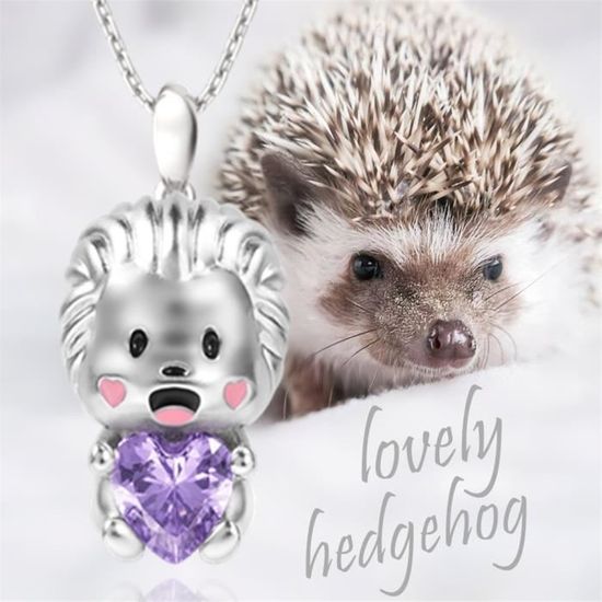 Hérisson - Mignon Dessin Animé Axolotl Coeur Strass Pendentif Collier ...