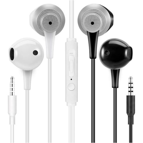 [Paquet de 2] Intra Auriculaire Ecouteurs Filaire Sport WH5,Écouteurs ...