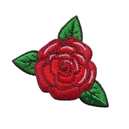 Ecusson Thermocollant - FILOUFACE - Fleur Rose - Rouge - 4 x 5 cm - A ...