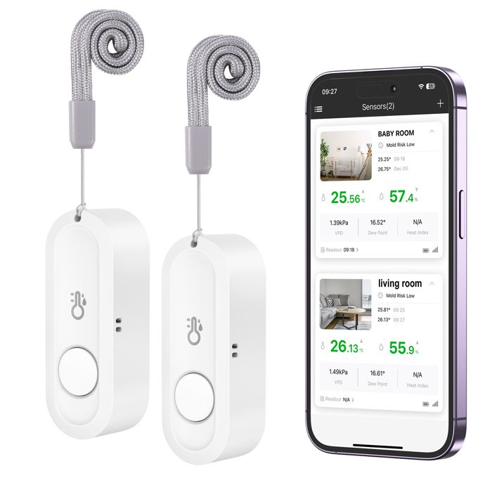 Station Météo Connectée Bluetooth[Lot de 2], Hygromètre Thermomètre ...