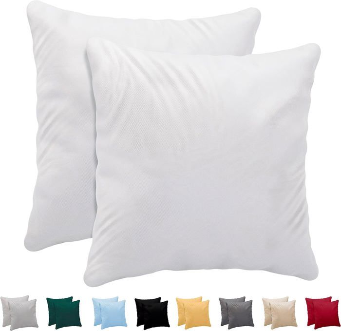 Taie Oreiller 40x40 cm (Lot de 2) - 100% Coton Jersey 150 g/m² - Blanc ...