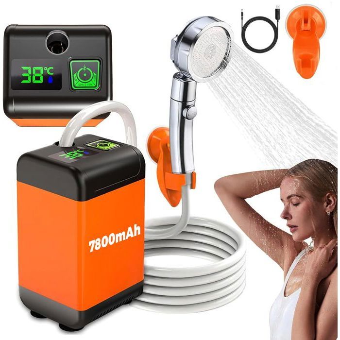 Douche de Camping Portable 7800mAh pompe de douche electrique ...