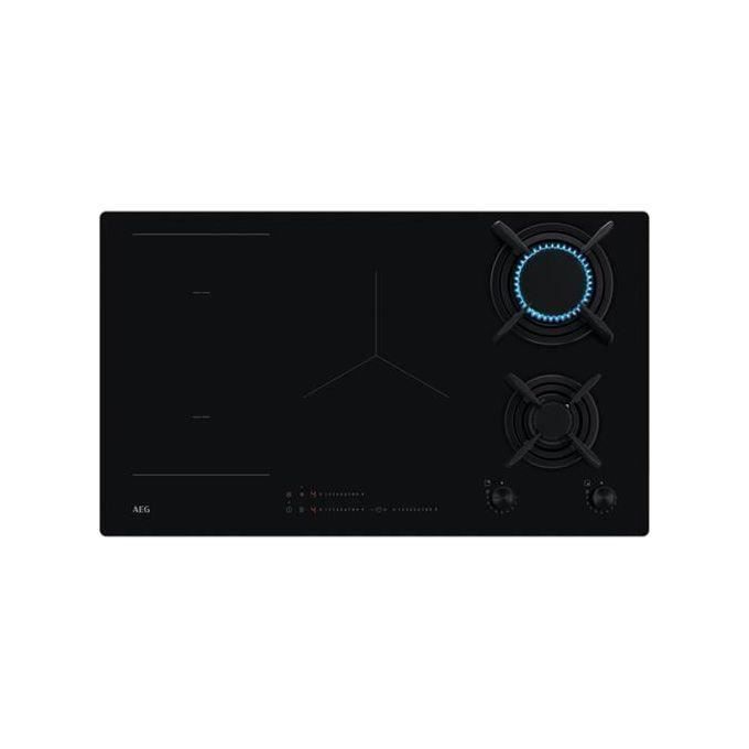 AEG HDB95623NB Piano de cuisson combiné 88 cm noir - commandes boutons ...