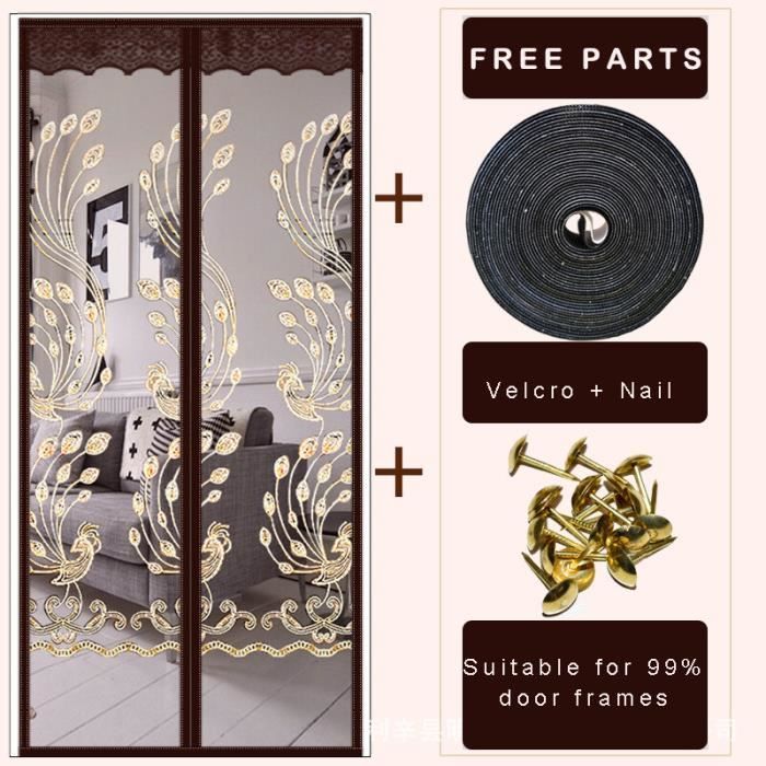 Filet de porte à écran magnétique Velcro,filet anti-mouche en maille ...