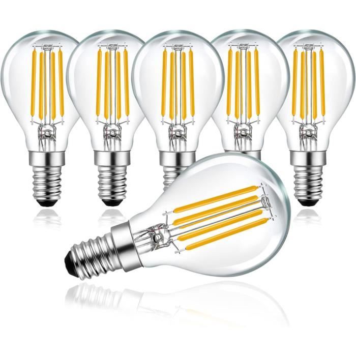 E14 Ampoules LED à intensité variable, Blanc chaud 2700K Ampoule LED en forme de goutte, 4W ...