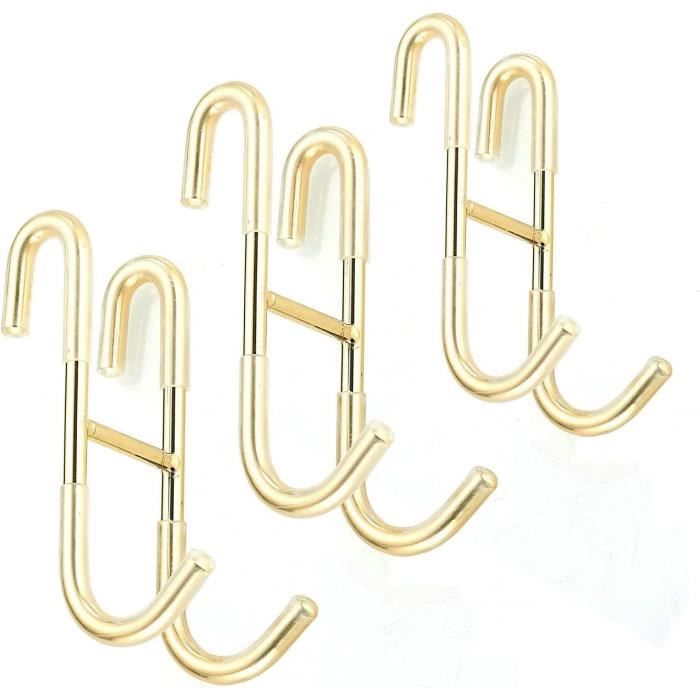 Crochet - Acier inoxydable - Lot de 3 - Finition or - Capacité portante ...