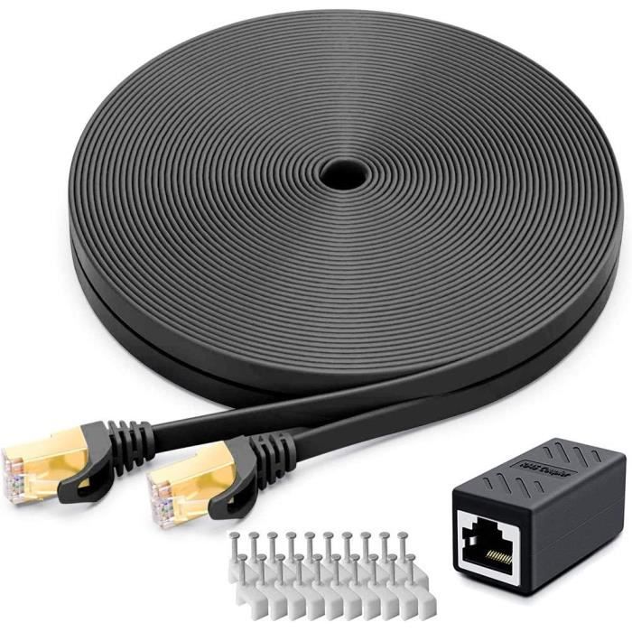 Câble réseau Cat7 15m - Réseau Ethernet High Speed - Câble patch - 600 ...