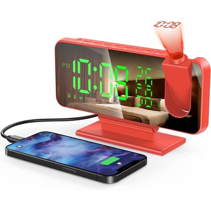 WEYE-Radio Réveil avec Projection: Reveil Projecteur avec 17 Sons ...