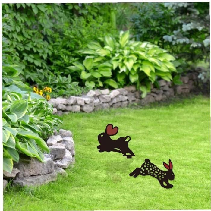 Panneau de Jardin Creux de Lapin, Joueur de Jardin d'art 2pcs, Stand en ...