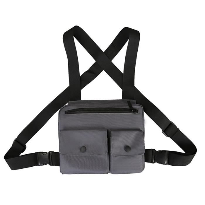 Sac banane,en toile pour homme,de style Hip-hop,gilet tactique,Kanye ...