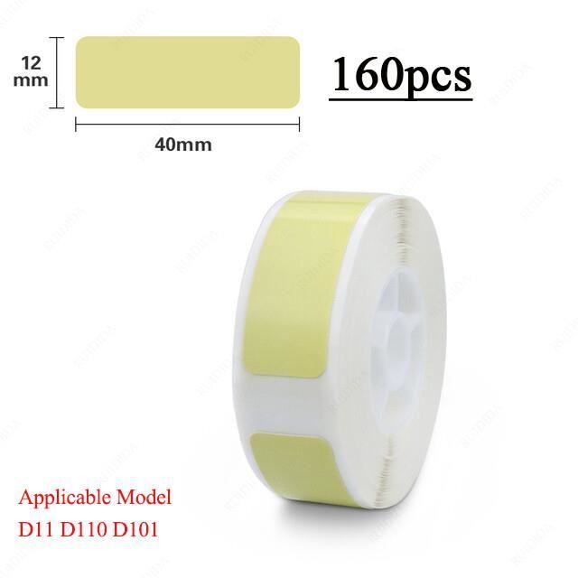 Étiquette autocollante - D11 D110 D101 - Papier d'impression étanche - Jaune - 12x40mm ...