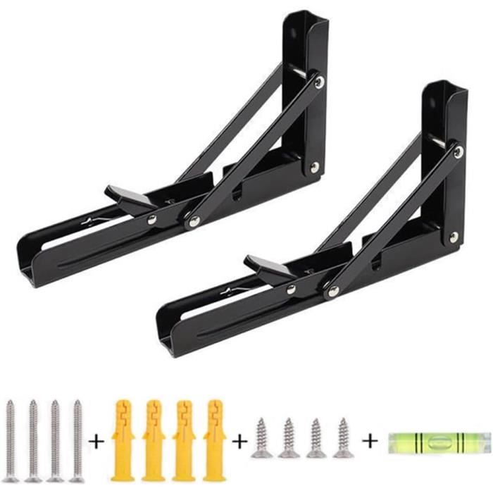 2 Pièces Equerre Pliante Rétractable Equerre Etagère Triangulaires ...