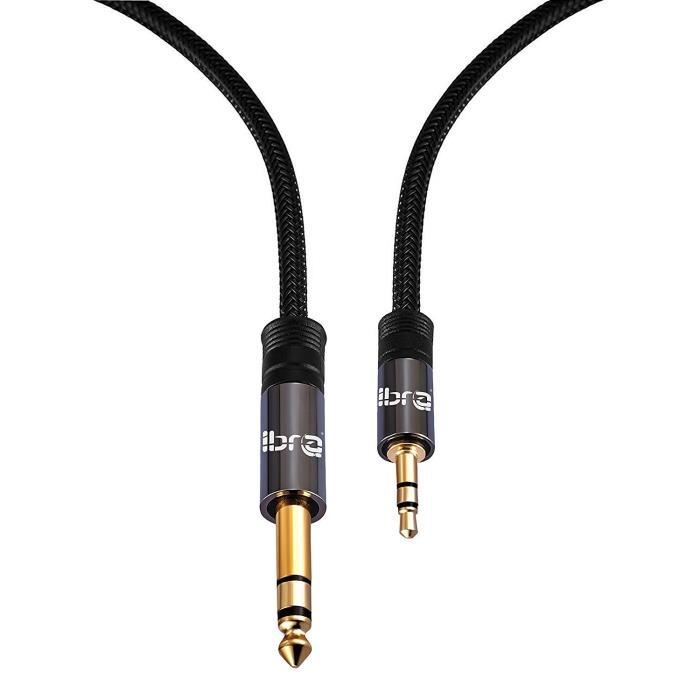 3M - Câble Audio Stéréo Jack 3.5mm vers 6.35mm Mâle à Mâle Câble Tressé ...