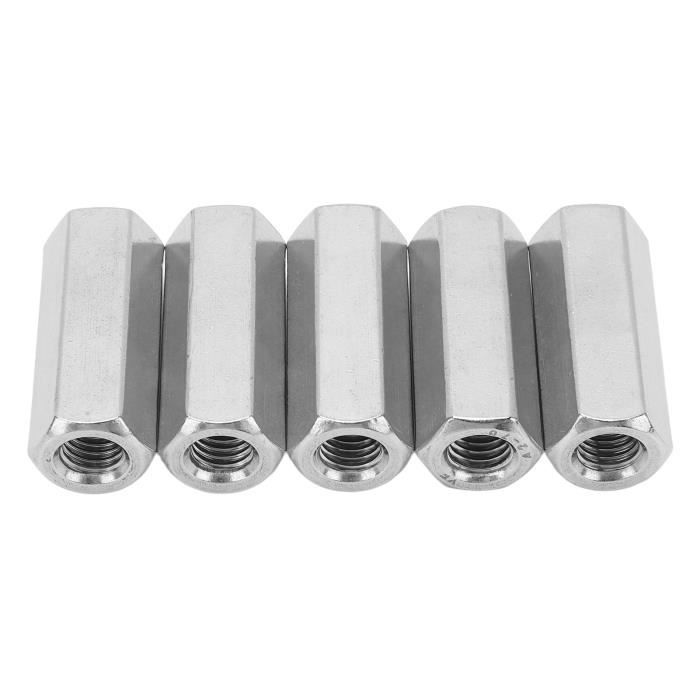 Cikonielf Écrou d'accouplement hexagonal M10 5 pièces écrous d'accouplement hexagonaux 304 en ...