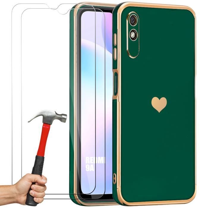 Coque pour Xiaomi Redmi 9A - Protection Silicone - Vert Nuit - Motif ...