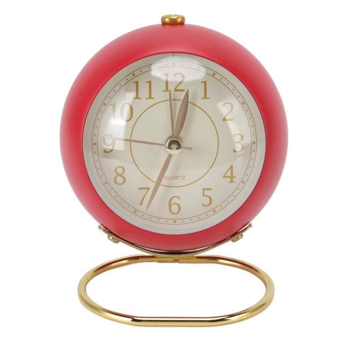EJ.life Small Quartz Alarm Clock, Silent Retro Alarm Clock Ring Base ...
