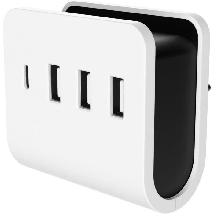 Chargeur mural - GAO - 4 ports USB (3 USB-A, 1 USB-C), charge rapide ...