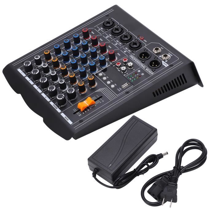 Garosa Mélangeur 2 stéréo Mélangeur 4 Canaux 2 Stéréo Console de Mixage ...