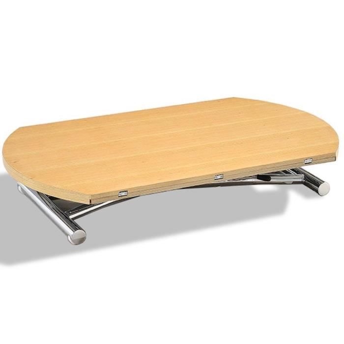 Table basse ronde relevable et extensible PLANET chêne clair natural ...