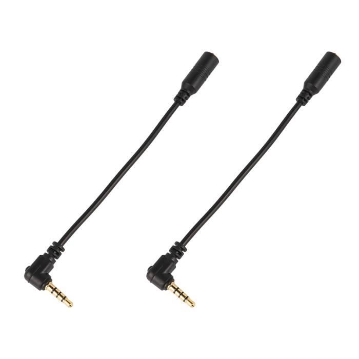 2PCS TRS vers TRRS convertisseur 3.5mm câble adaptateur de microphone ...