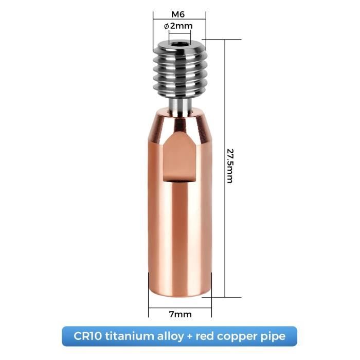 Pièces d'imprimante 3D E3D V6 Throat V5,haute qualité,CR10 Bi-métal ...