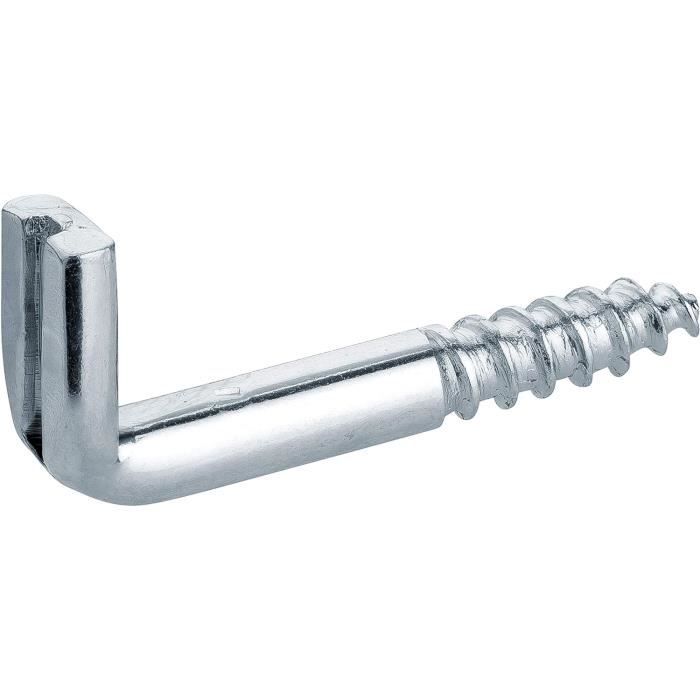 Crochet À Visser Droit Avec Fente | 25 Pièces | Vis À Crochet Électro-Galvanisé | Crochet Mural ...