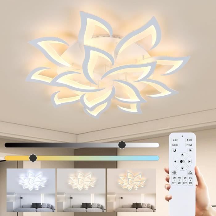 Plafonnier Led Dimmable, Moderne Luminaire Plafonnier 84W, Grand Lampe ...