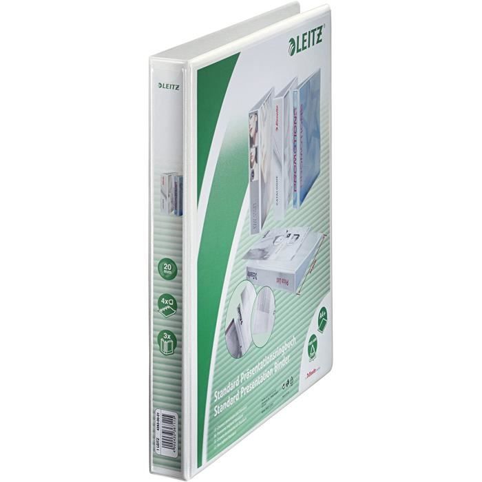 Leitz Classeur de Présentation A4 20 mm 4 Anneaux45 - Cdiscount Beaux ...