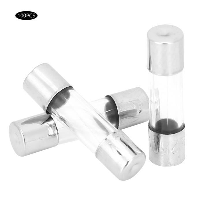 TMISHION Fusible AC250V 100 pièces fusible en verre accessoires de Protection de sécurité de ...