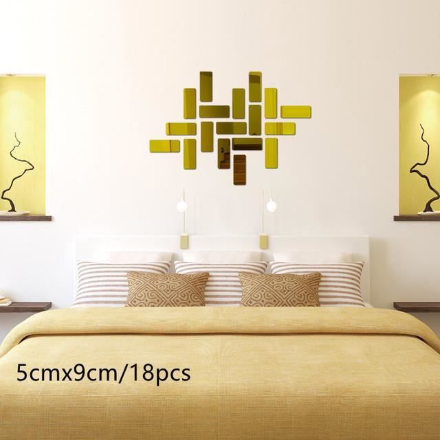 MIROIR,Gold-5cmx9cm 18pcs--décoration chambre bébé decoration murale ...
