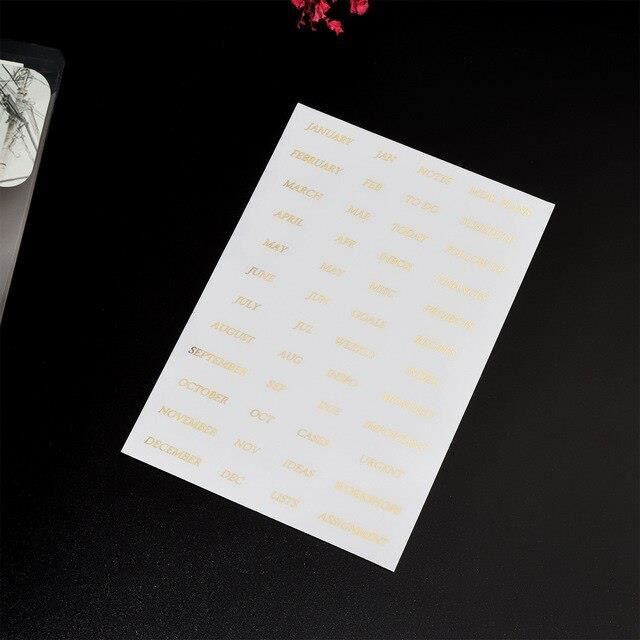 CAHIER,Gold sticker-A5--Autocollant en PVC Transparent A6 A5, 6 pièces ...