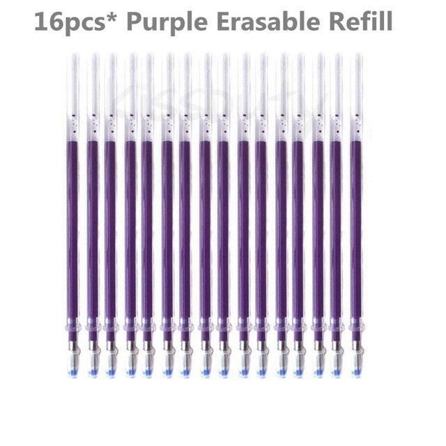 STYLO,16PCS purple Refill--Stylo Gel effaçable 8 couleurs arc en ciel ...