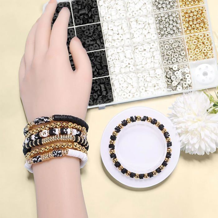 Kit Perles Plates 3000 Pièces Perles ,Perles Pour Bracelet Perles en ...