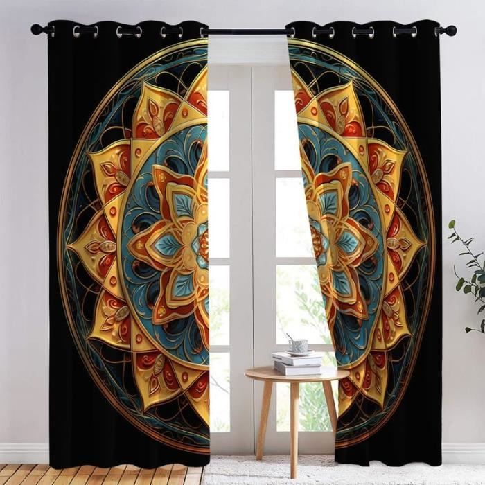 Rideau Occultant Mandala, Rideau Isolant Thermique Pour Salon Chambre ...