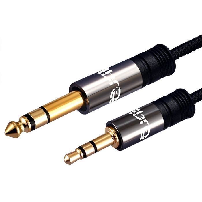 3M - Câble Audio Stéréo Jack 3.5mm vers 6.35mm Mâle à Mâle Câble Tressé en Nylon pour iPhone ...