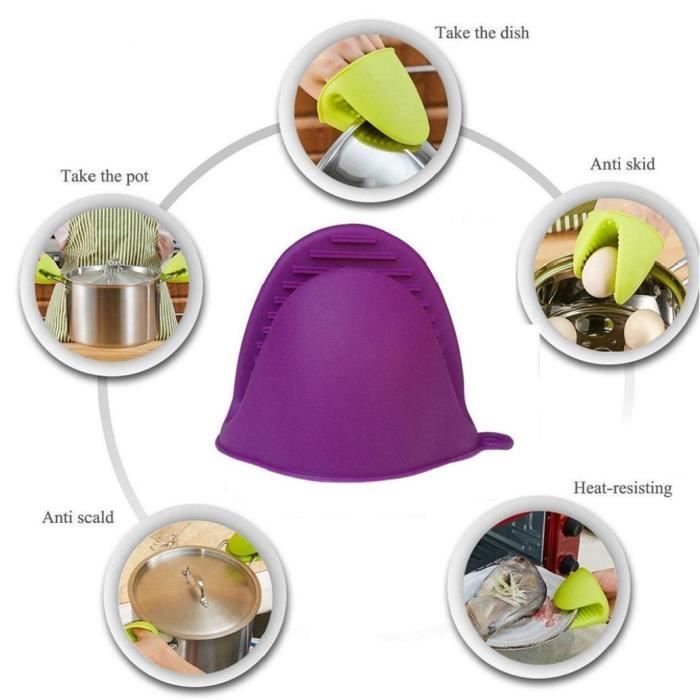2 PCS PRATIQUES MITTES DE FOUR DU SILICONE RÉSISTANT LA CUISSON ...