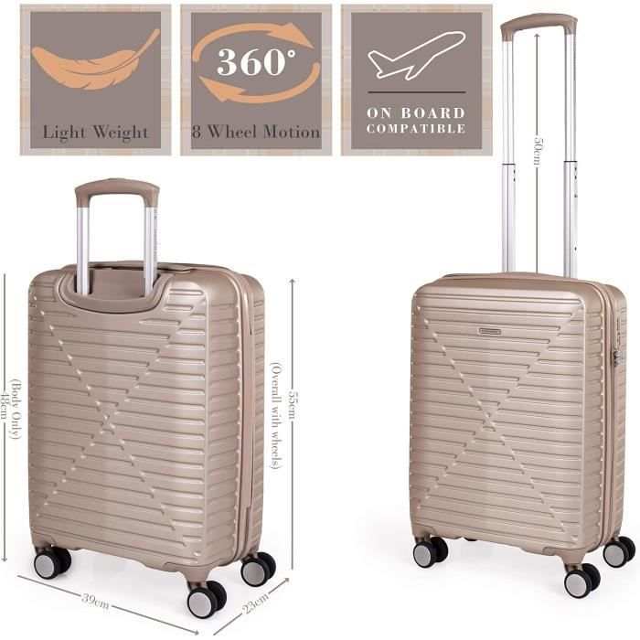 Valise Rigide En Abs Bagage De Voyage Avec 8 Roulettes Pivotantes ...