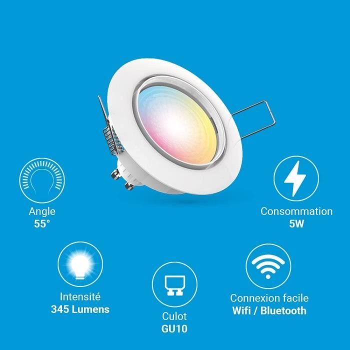 Ampoule Led Connectée Gu10 Spot Encastrable Orientable - Ampoule Gu10 ...
