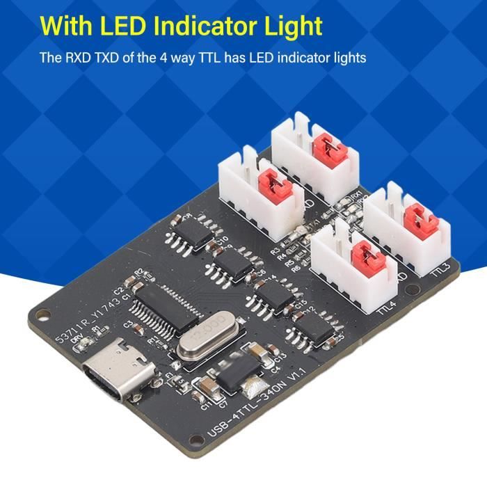 Module Usb Vers Ttl 4 Voies Module De Port Série Usb Vers Ttl Type C, Carte Adaptateur Série Usb ...