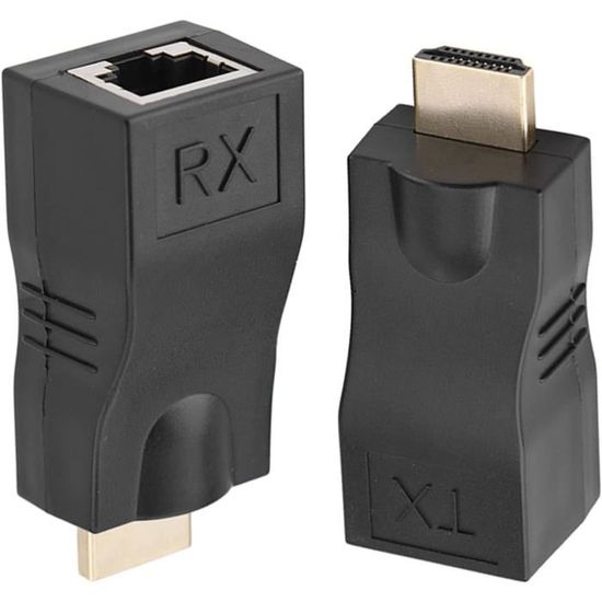 Ehskzjh 2X Extenseur Hdmi Vers Rj45, Via Convertisseur Cat5E Cat6 ...
