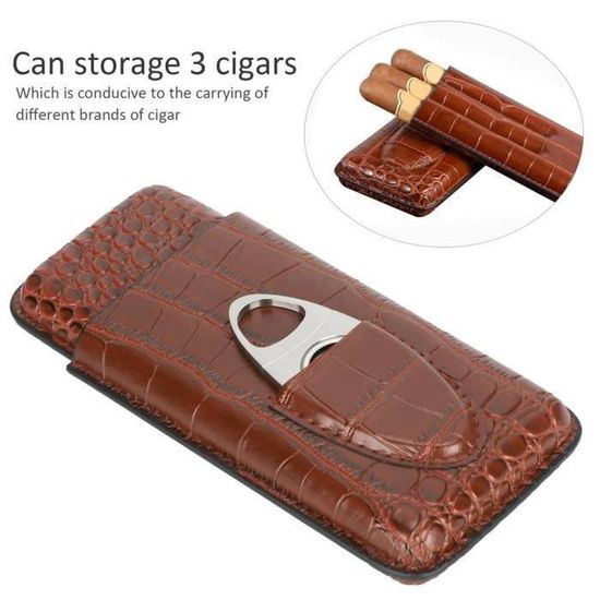 AZ11278-Porte-cigare Boîte à Cigares Étui de Transport en Cuir PU ...