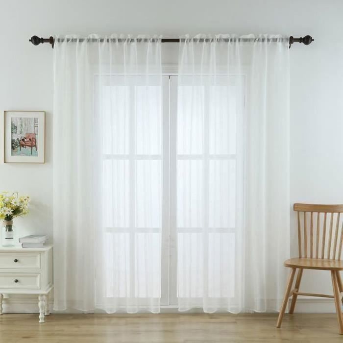 RIDEAU - DOUBLE RIDEAUX HAOPYOU 1pcs Rideaux transparents modernes pour ...