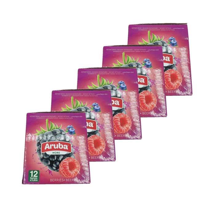 Aruba - Lot 5x Boisson instantanée arôme fruits rouges - 12 x 30g ...