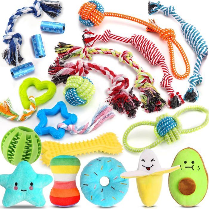 Leipple 20 Pack de Luxe Puppy Chewing Toys, Mignon Puppy Toys et Cordes ...